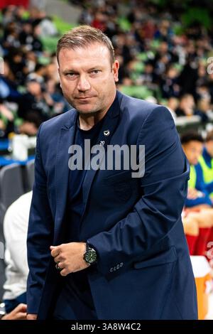 Melbourne Victory coach Arthur Diles (right) and Melbourne Victory ...