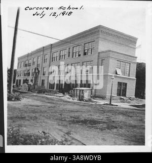 This image shows the construction of the Corcoran School Addition, built by F.G. McMillan ...