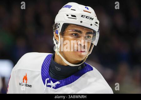 New York Islanders' Isaiah George plays during an NHL hockey game ...