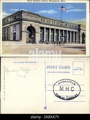 The Great Northern Station in Minneapolis is shown in this historical ...