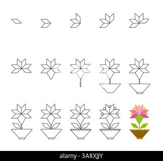 Flower Isolated Coloring Page for Kids Stock Vector Image & Art - Alamy