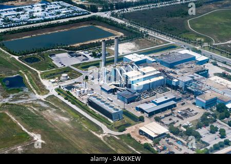 Waste incineration plant, Miami Dade. Industrial facility of waste ...