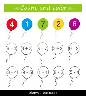 Math activity for kids. Developing numeracy skills. Number range up to ...