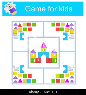 A logical game for children find the right shadow, snowman. vector ...