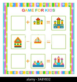 Educational game for kids. Find and draw the missing parts. Children ...