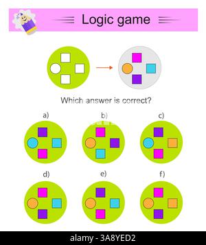 Logic puzzle. Which top view is correct? IQ training test. Printable ...