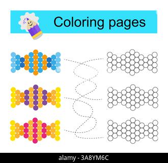 Vector coloring book page, Puzzle game, Color by number lunar rover ...