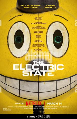 The Electric State movie poster Millie Bobby Brown & Chris Pratt Stock ...