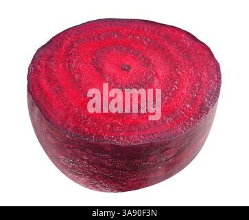 beetroot half and slice isolated on white background with full depth of ...
