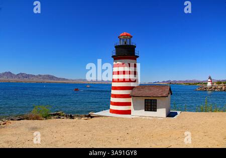 Replicas of the West and East Quoddy and Cape Henry Lighthouses in Lake ...