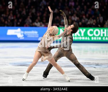 Olivia Smart and Tim Dieck of Spain perform in ice dance rhythm dance ...
