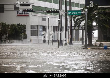 Brickell Avenue in Miami, Fla. was flooded after Hurricane Irma on ...