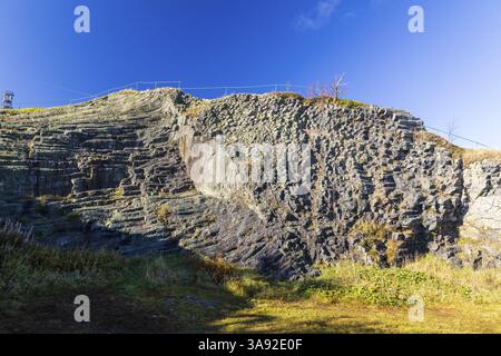 Exposed basalt columns from volcanic times, here the so-called giant ...