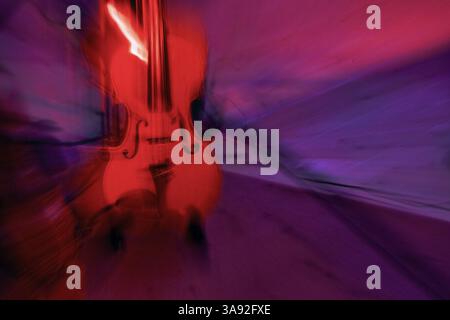Blurred photo of a stage with musical instruments Stock Photo - Alamy
