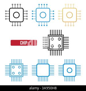 Chip Icon Set Vector Illustration Stock Vector Image & Art - Alamy