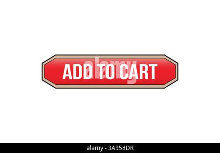 Red banner Add to cart on white background Stock Vector Image & Art - Alamy