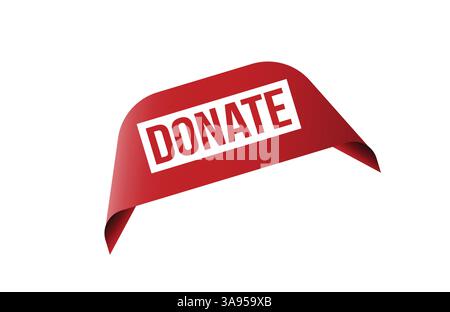 donate ribbon label sign set. donate banner Stock Vector Image & Art ...