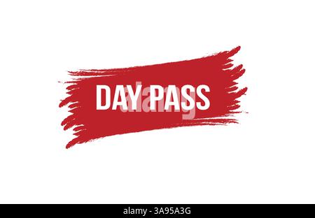 Brush style Day Pass red banner design on white background Stock Vector ...