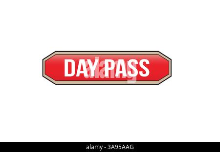 Day Pass red ribbon label banner. Open available now sign or Day Pass ...