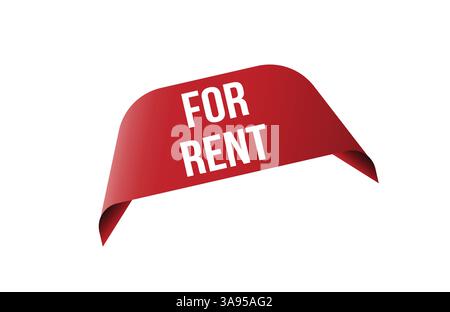 For rent red ribbon label banner. Open available now sign or for rent ...