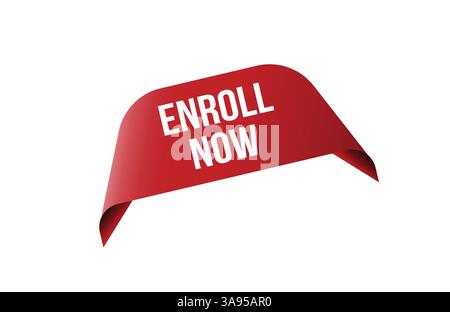enroll now ribbon label sign set. enroll now banner Stock Vector Image ...