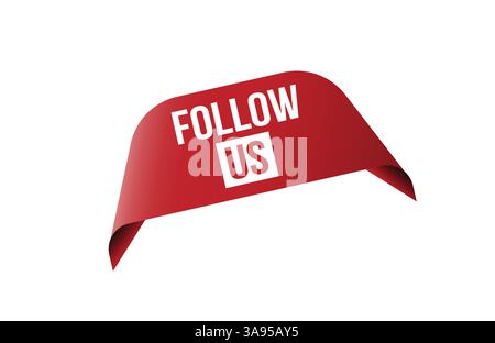 follow me banner template. ribbon label sticker. sign Stock Vector ...