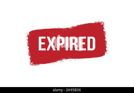 Brush style expired red banner design on white background Stock Vector ...