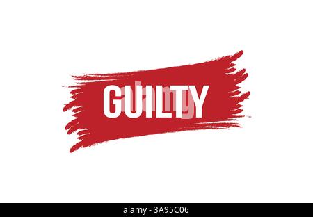 Brush style guilty red banner design on white background Stock Vector ...