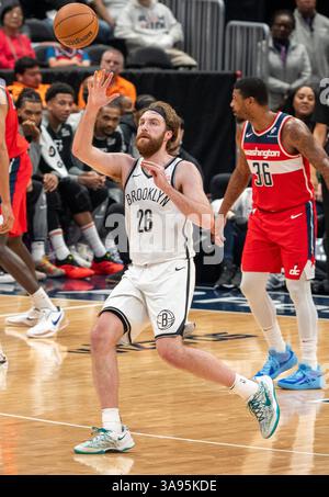 Brooklyn Nets forward Drew Timme (26) walks across the court during the ...