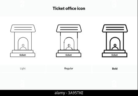 Ticket office icon. Light, Regular And Bold style design isolated on ...