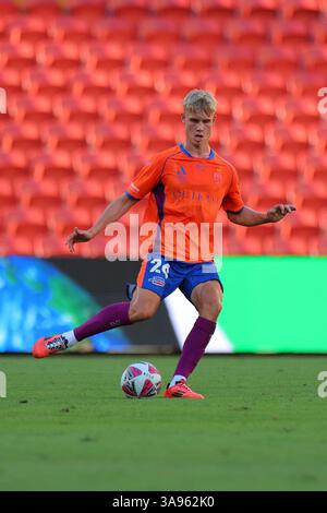 Samuel Klein (8 Brisbane) in action during the Isuzu Ute A League match ...