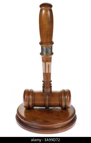 wooden gavel with sound block on desktop Stock Photo - Alamy