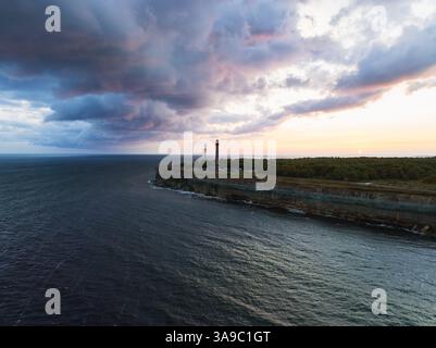 A breathtaking view of a stormy sea under dark clouds in Borkum ...