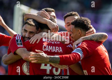 Team of TFC during the French championship Ligue 1 football match ...