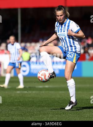 Crawley, UK. 30th Mar, 2025. Brighton's Michelle Agyemang during the ...