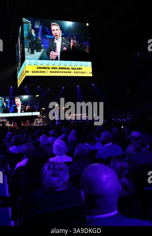 Dr. David Bull, Reform UK party Chairman, speaking at a Reform UK rally ...