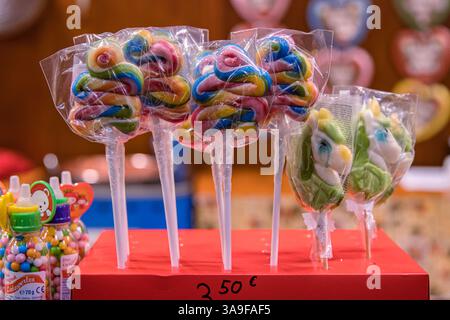 Cane candy, Many striped colorful traditional handmade christmas ...