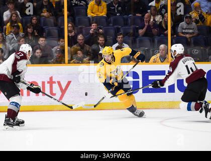 Colorado Avalanche left wing Tyson Jost (17) plays against the ...