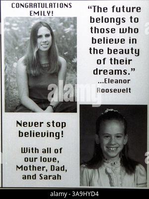 A high school yearbook photo of Ann Coulter, featuring a typical ...