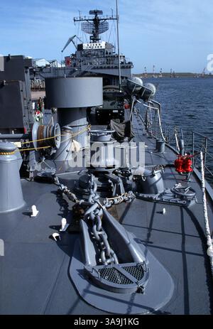 Apr 22, 2000; Tokyo, Japan; A Japanese sailor stands guard aboard a ...