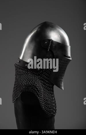 Polished Steel Italian Bascinet with Ventilation Stock Photo - Alamy