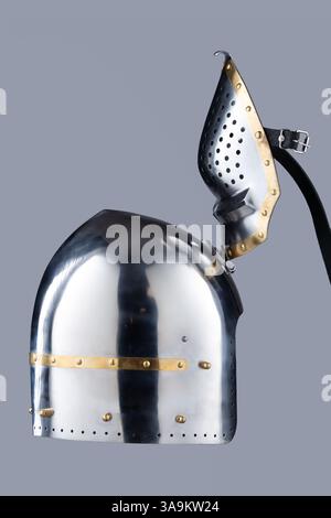Medieval Pig Face Bascinet Helmet with Open Visor Stock Photo - Alamy