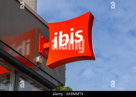 IBIS hotel logo sign Utrecht. A French economy hotels brand operating ...