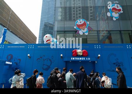 People visit the first exhibition of "100% Doraemon &FRIENDS Traveling ...