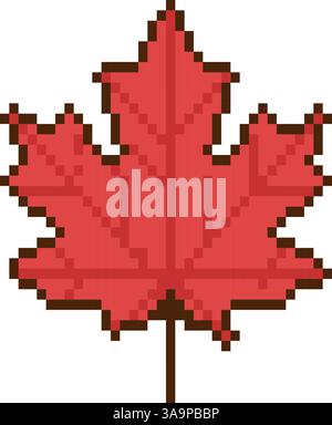 Maple leaf pixel art. Vector illustration Stock Vector Image & Art - Alamy