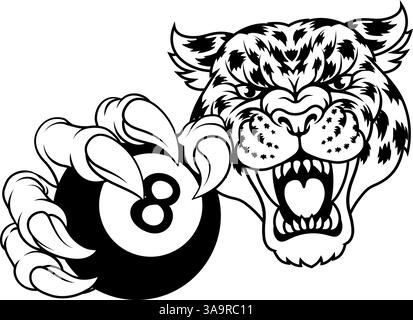 Jaguar Leopard Cheetah Pool Billiards Ball Mascot Stock Vector Image ...