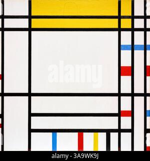 Abstract painting by Piet Mondrian on postage stamp Stock Photo - Alamy