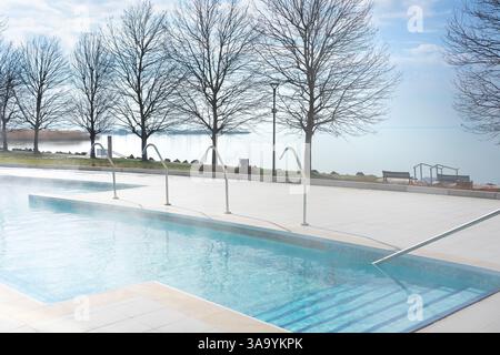 outdoor pool next to lake Balaton Hungary Stock Photo - Alamy