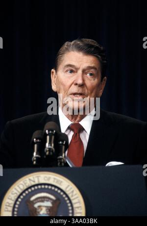 Mar 22, 1988; Washington, DC, USA; US President RONALD REAGAN ...