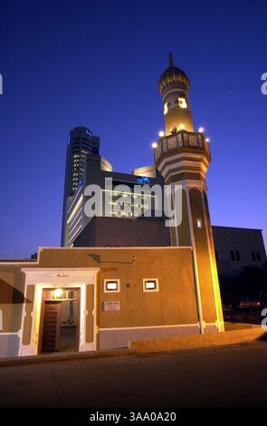 Mar 19, 2004; Kuwait City, Kuwait; Bank buildings tower over an old ...